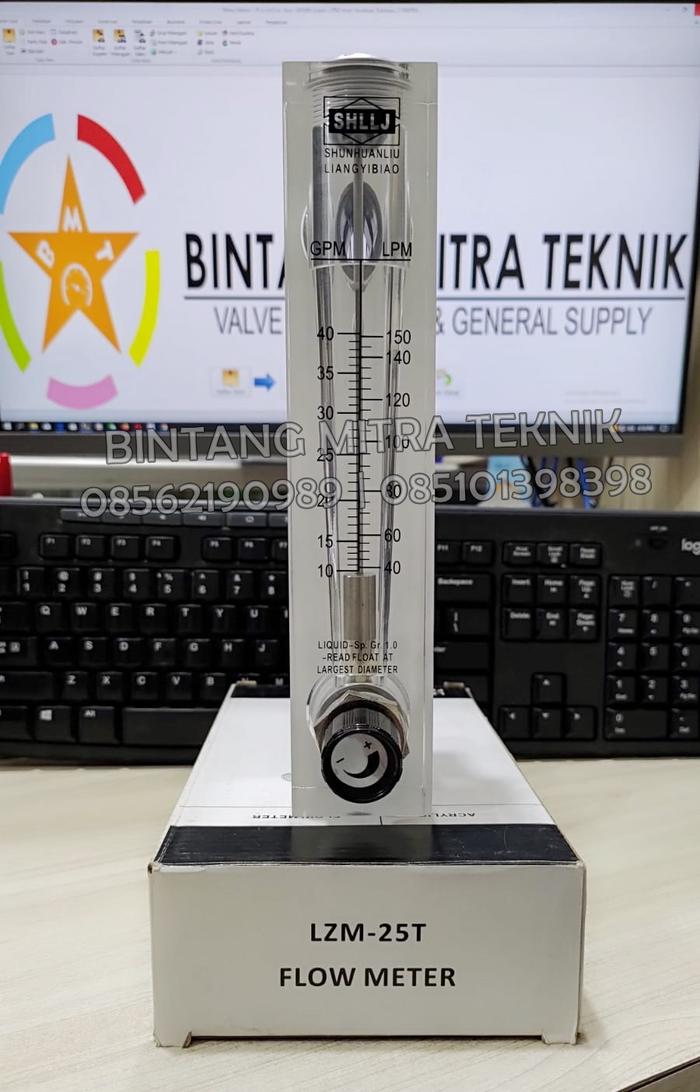 Jual ROTAMETER FLOWMETER WATER PANEL + CONTROL 20-150 LPM 5-40 GPM DRAT ...