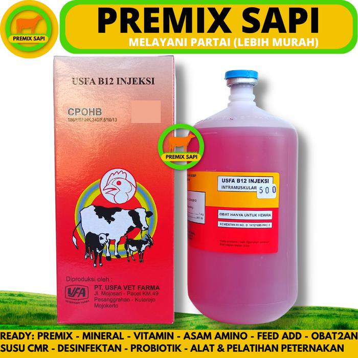 Jual USFA VITAMIN B12 500 ML - Vitamin B12 Hewan Sapi Kambing Domba ...