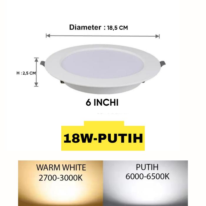 Promo LAMPU DOWNLIGHT LED PANEL 6W 9W 12W 18W 24W / LAMPU PLAFON LED ...