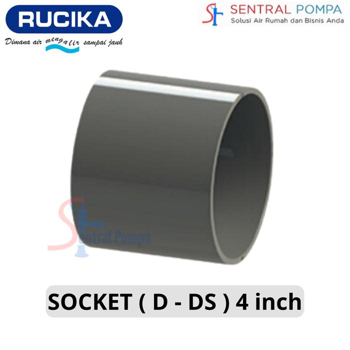 Jual Rucika Socket 4" D DS PVC Soket Sambungan Lurus Polos 4 inch ...