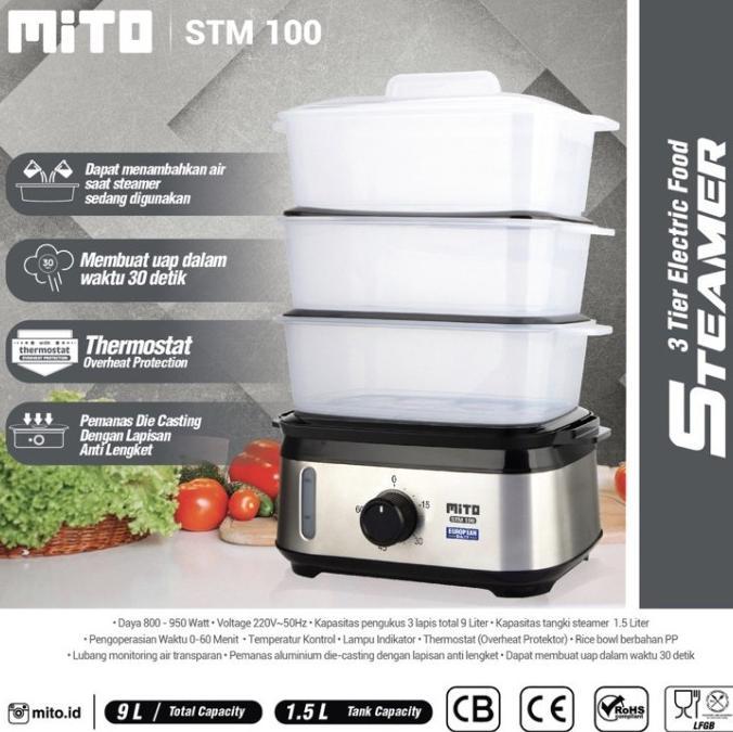 Jual Mito Electric Food Steamer Stm 100 Pengukus Makanan Stm100 Di ...