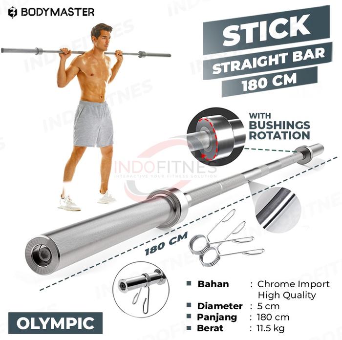 Promo BODYMASTER Stick Gym 5 CM Barbell Olympic Curl Bar Fitnes Dumbell ...