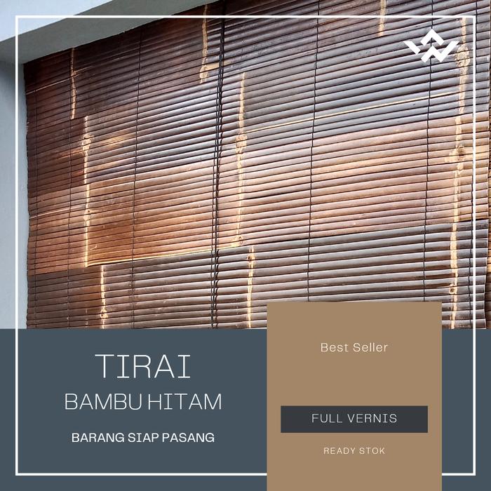 Promo Tirai Bambu 150 x 250 krey bambu hitam full vernis depan belakang ...