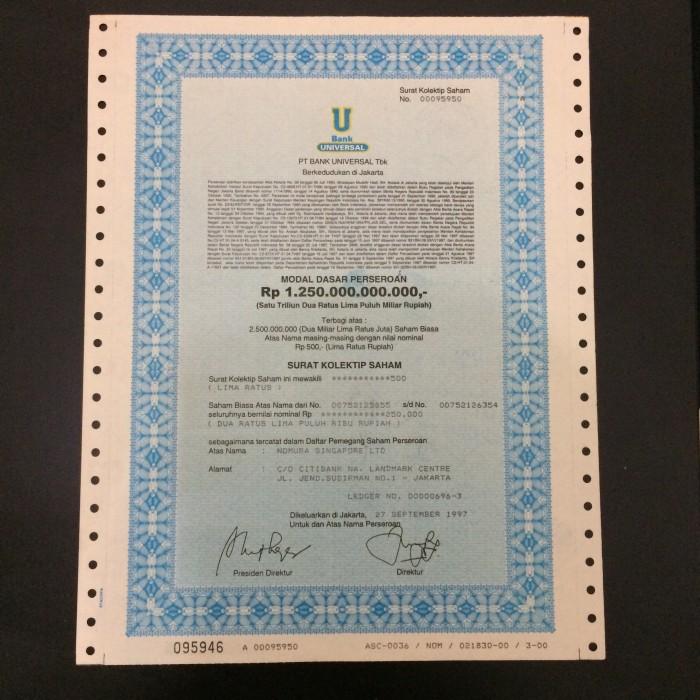 Jual Koleksi jadul surat saham bank universal sebelum bank permata ...