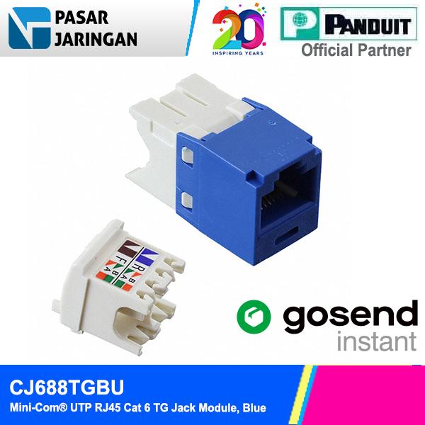 Jual PANDUIT CJ688TGBU Modular Jack cat 6 Biru Blue / modular panduit ...