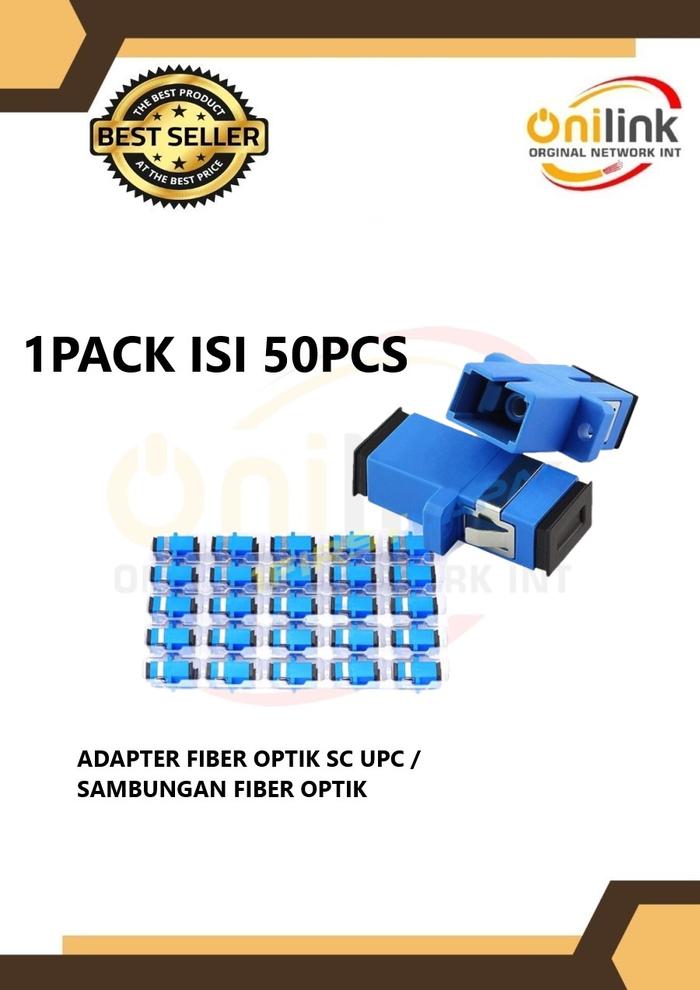 Jual ADAPTER FIBER OPTIK/SAMBUNGAN FO SC UPC BIRU 1PACK ISI 50PCS ...