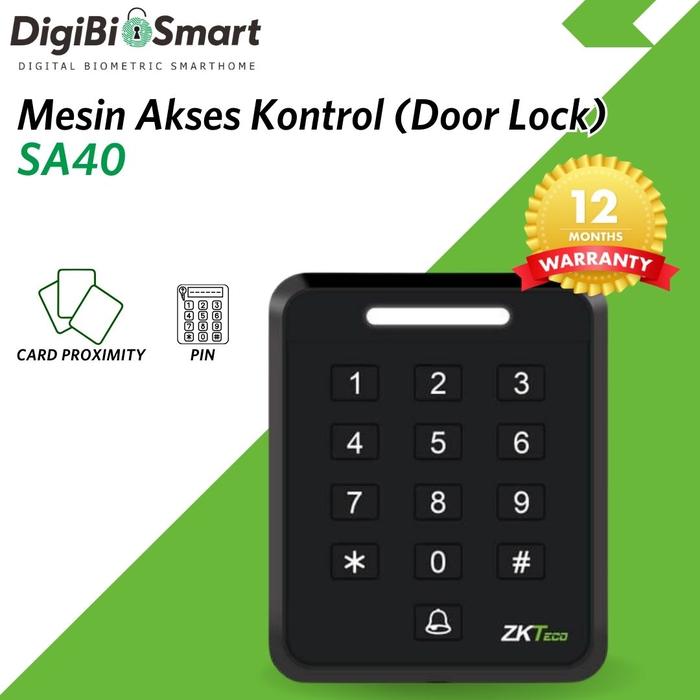 Jual Mesin Akses Kontrol Pintu SA40 ZKTeco Kartu RFID | PIN DOOR LOCK ...
