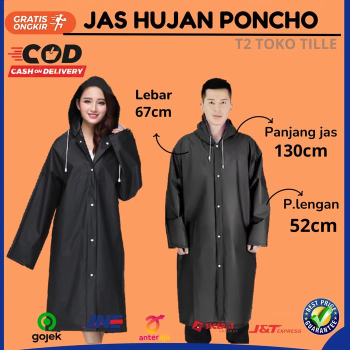 Promo Jas Hujan Ponco Lengan Dewasa Raincoat Poncho Motor Pria Wanita ...