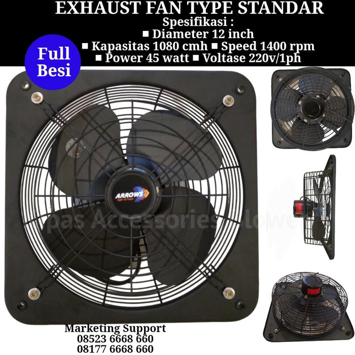 Jual Exhaust Fan Standar 12 Inch Exhaust Dapur Gudang 12 Inch 220V ...