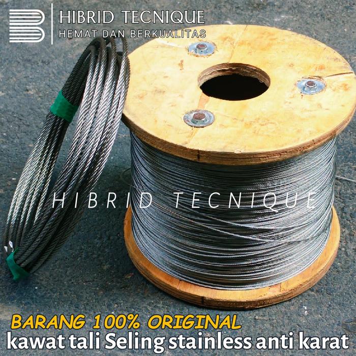 Jual Kawat seling 1 2 3 4 5 6 7 8 10 mm Tali sling stainless anti karat ori - 0.8 mm - Jakarta ...