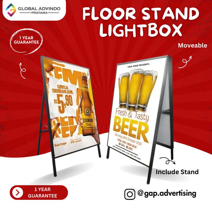 Jual Floor stand light box / LED box / neon box menu / slim box ...