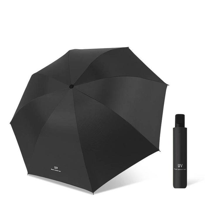 Promo Payung Lipat Otomatis Anti UV Sinar Matahari 50+ Premium - HITAM ...