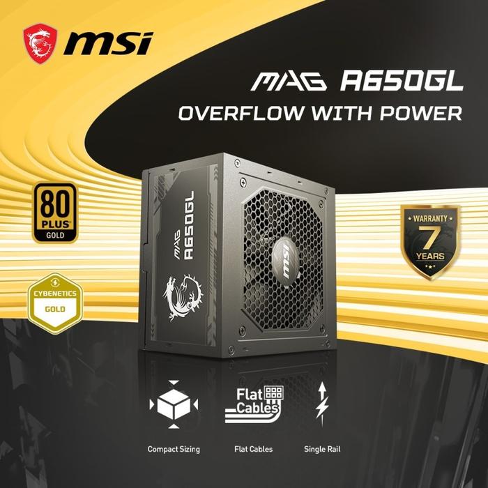 Promo PSU MSI MAG A750GL PCIE 5.0 750W - Power Supply 80+ Gold Full ...