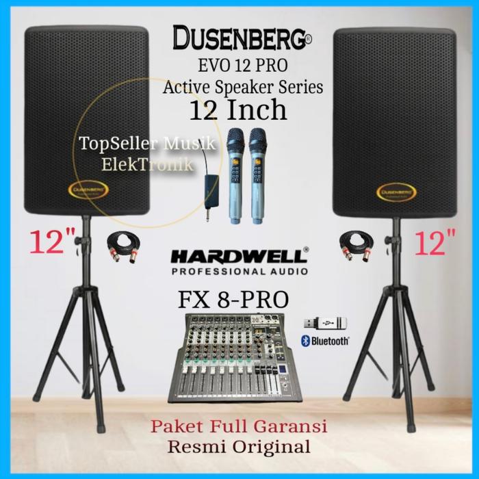 Promo Paket Sound System Aktif Speaker Dusenberg EVO 12 Pro Mixer 8Ch ...