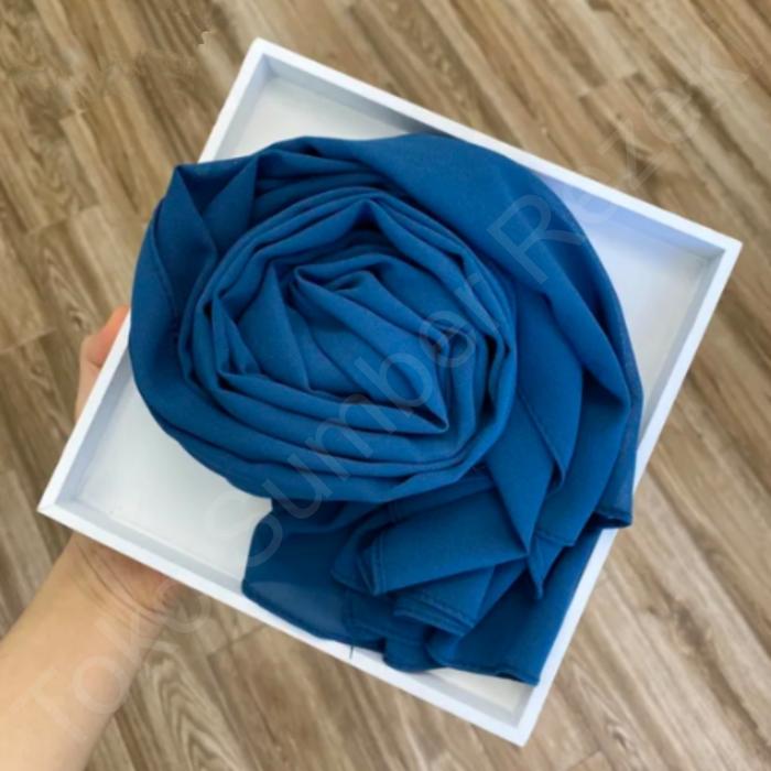 Jual Selendang Biru Tua Scarf Plain Shawl Syal Dark Blue Polos Kain ...