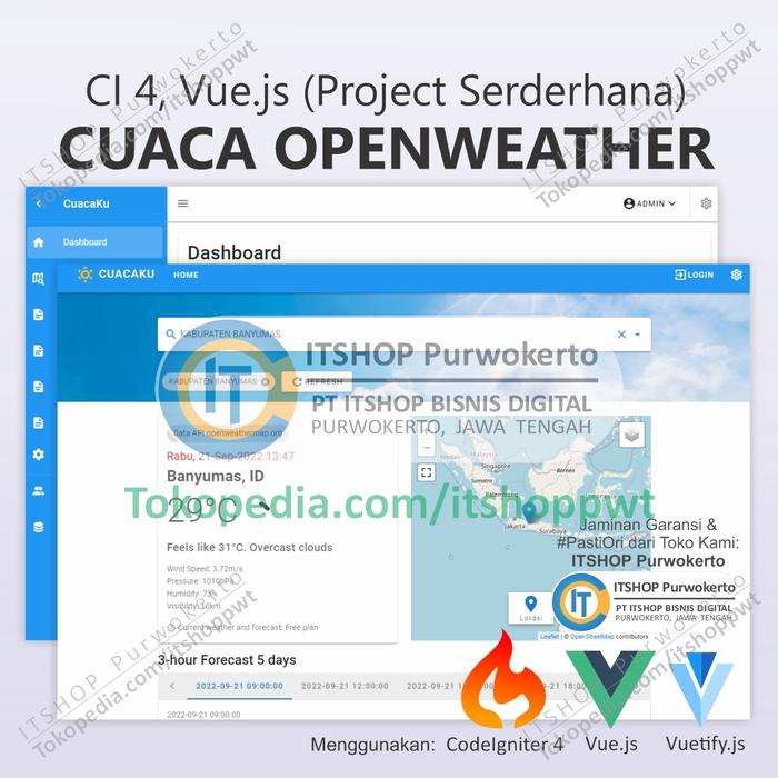 Jual Aplikasi Web Cuaca Indonesia menggunakan Codeigniter 4 Vue.js - Kab. Banyumas - IT Shop ...