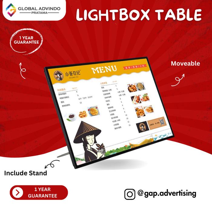 Jual Light box table / LED box / neon box menu / slim light box ...