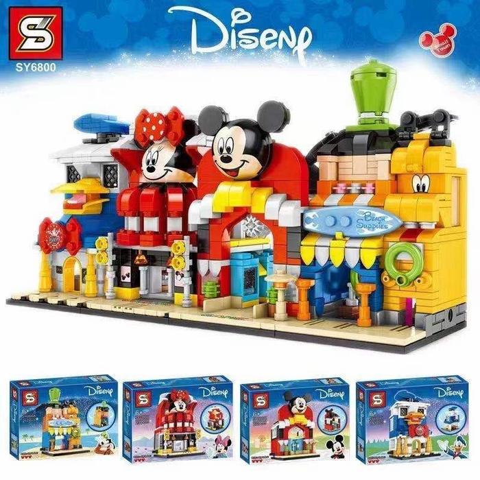 Jual Brick SY6800 Disney Street View Mickey Minnie Donald Goofy 6800 ...