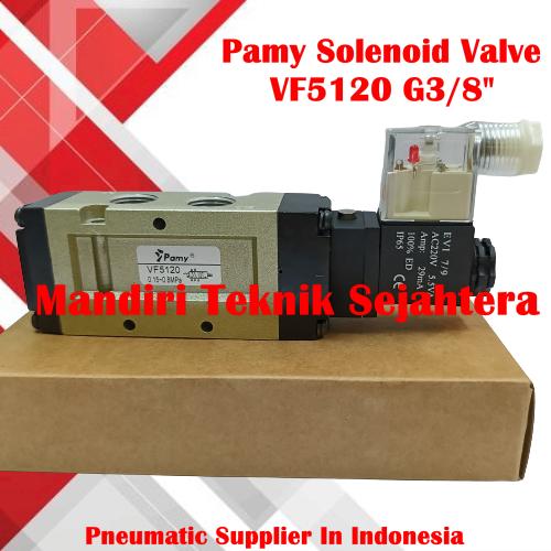 Jual PAMY Solenoid valve pneumatic VF5120-03 3/8" inch persamaan SMC ...