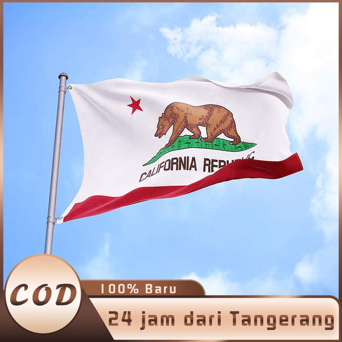 Jual Bendera California Flag Bendera Kalifornia 90x150cm The Bear Flag ...