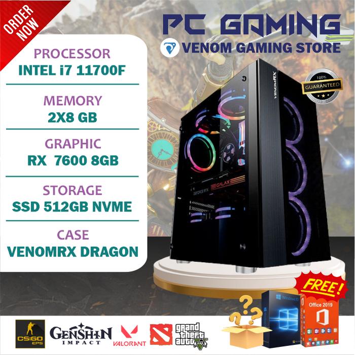 Jual Pc Highend | Intel i7 11700F | RX 7600 8GB | 16GB RAM | 512GB NVME ...
