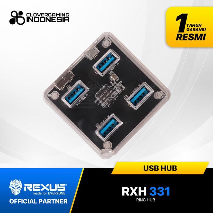 Jual Rexus USB HUB V.3.0 H331 4 Port + Converter Type C - RXH-331 - Kota Bandung - Clover Gaming ...
