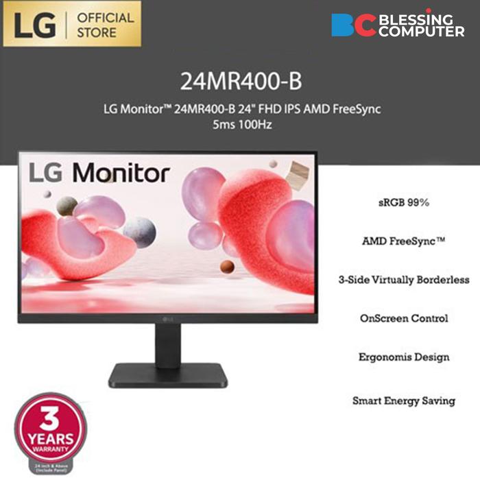 Promo Monitor LG 24MR400-B 24 IPS FHD (1920 x 1080) 100Hz 5ms Cicil 0% ...