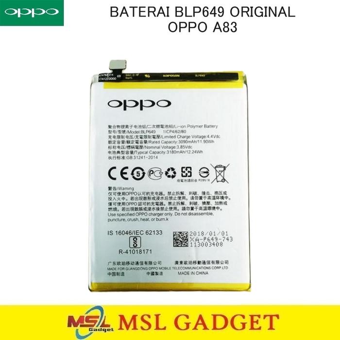 Jual Baterai Oppo A83 BLP649 Original 100% - Kota Surabaya - MSL Gadget ...