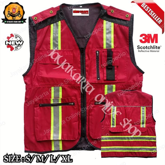 Jual ROMPI SAFETY HSE MERAH 3M SCOTLITE TASLAN WATERPROOF-ROMPI PROYEK ...
