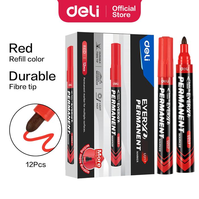 Promo Deli Spidol Permanen / Permanent Marker Terang Cepat Kering EU217 ...