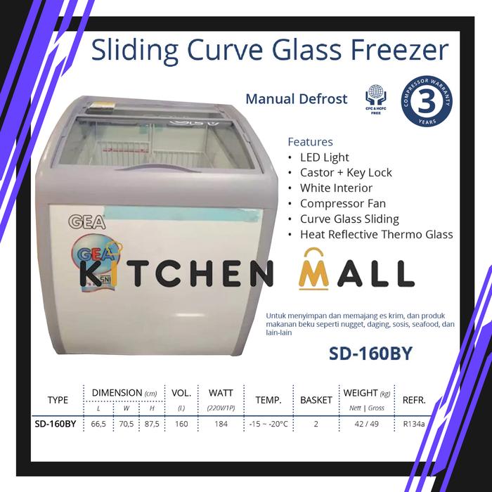 Jual GEA SD-160BY freezer kulkas pintu kaca - freezer box es krim ...