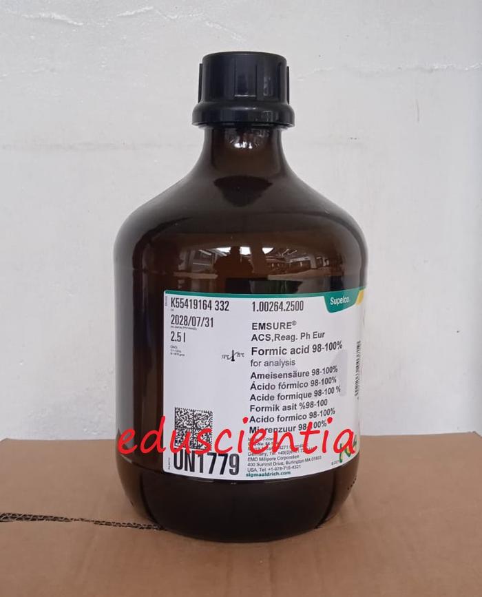 Jual Formic acid/ Asam format 98-100% for analysis, 2,5 Lt, MERCK, 100264 - Jakarta Timur ...