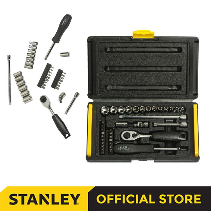 Promo Stanley Socket Metric Set w/ Plastic Case SQ 1/4" 6pts 35pcs 89 ...