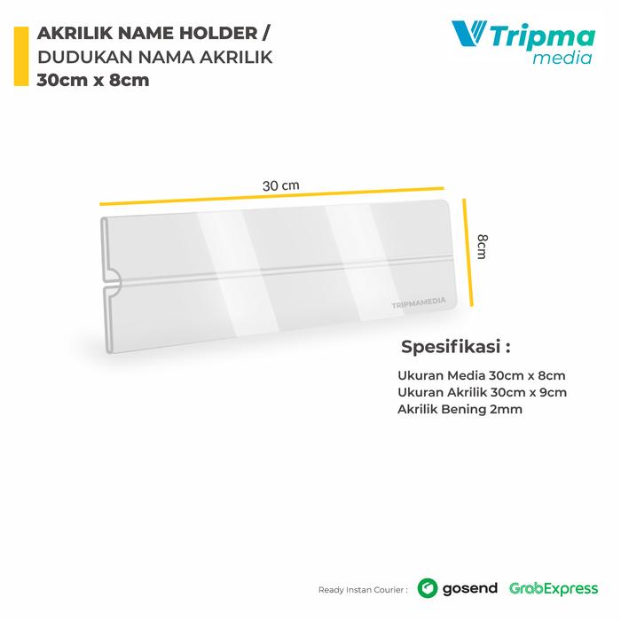 Jual Papan Nama Akrilik Tempel / Acrylic Name Holder 30cm x 8cm - Kota ...