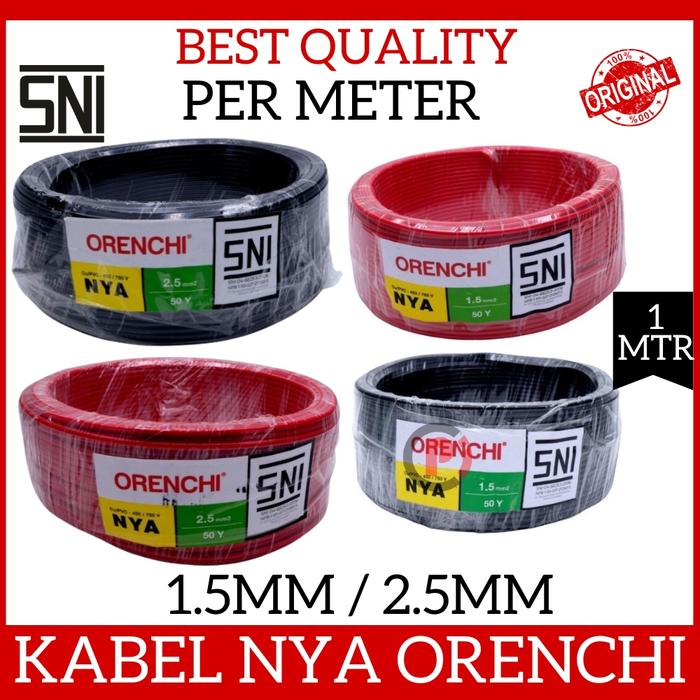 Jual Per Meter ORENCHI Kabel Instalasi Listrik NYA Tunggal 1.5mm 2.5mm SNI - Kota Medan - Pi ...