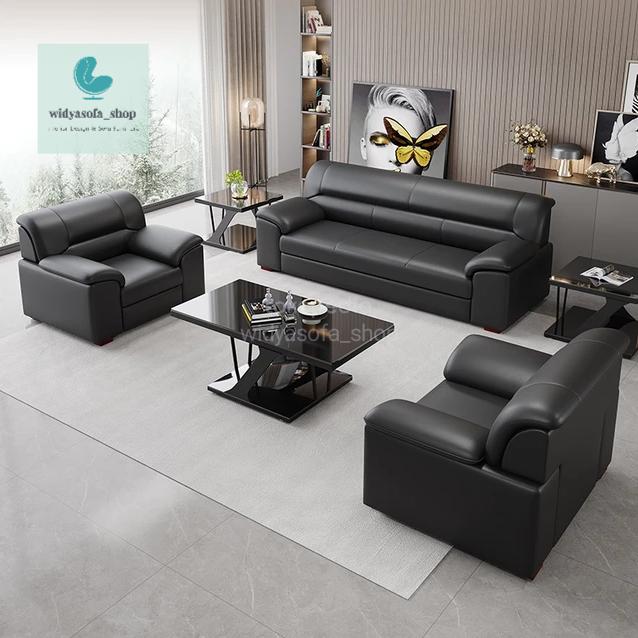 Jual Sofa 211 Minimalis Terbaru - Sofa Kantor Fullset Hitam Elegant ...