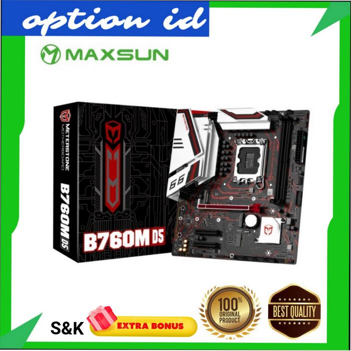 Jual MAXSUN METERSTONE B760M D5 | B760 LGA 1700 DDR5 mATX - Motherboard - Jakarta Barat - option ...