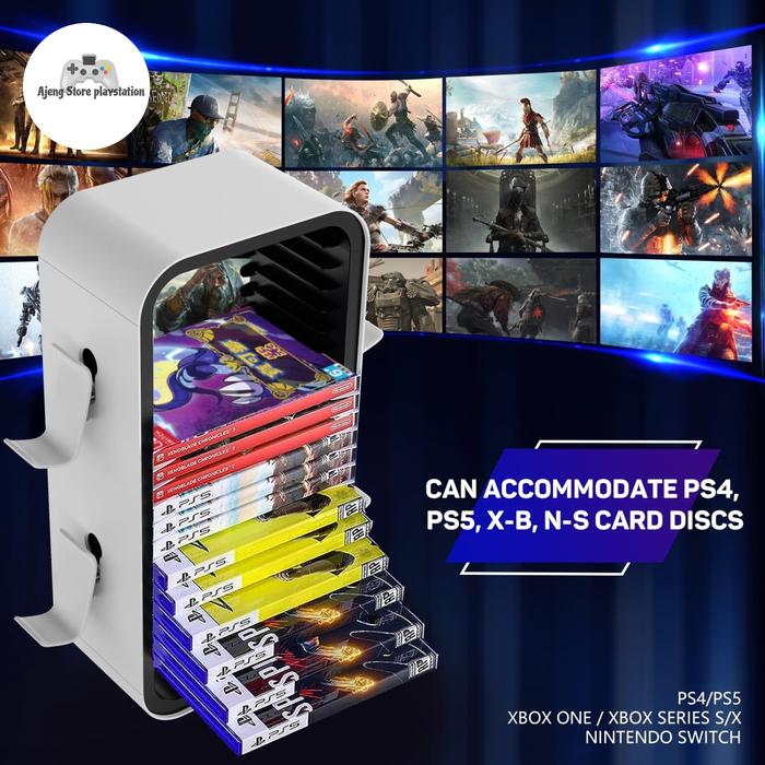 Jual Rak Storage Stand Tower Tempat Disk Kaset Ps4 Ps5 Xbox Nintendo ...