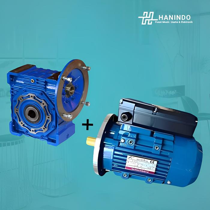 Jual Worm Gear/ Gearbox/ NMRV 110 Ratio 7.5-60 dengan 3kw 4hp 1Phase ...