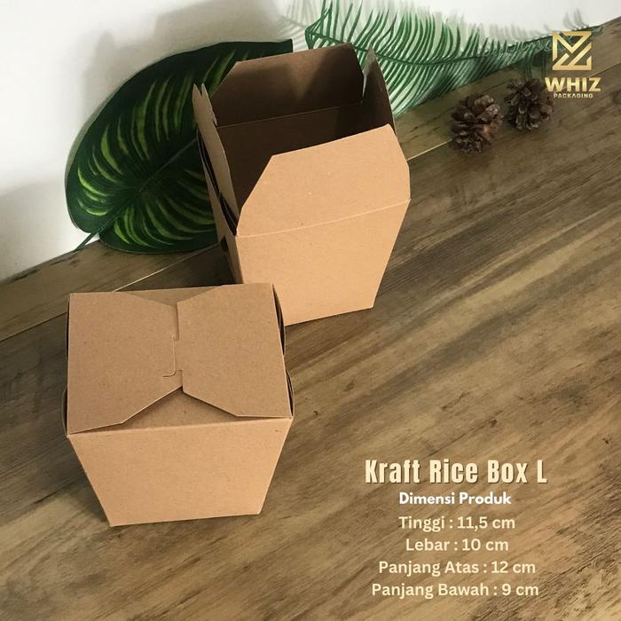 Jual Food Pail / Paper Box Kraft Rice Box L Laminasi Murah isi 50 pcs ...