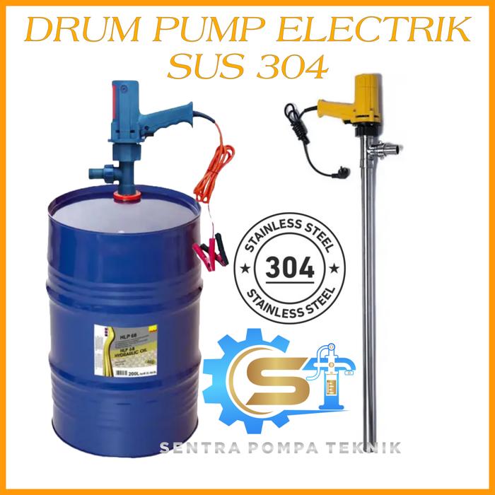 Jual Drum Pump electrik 220V SUS 304 DPP 550 Pompa Drum Oli/Solar/kimia ...