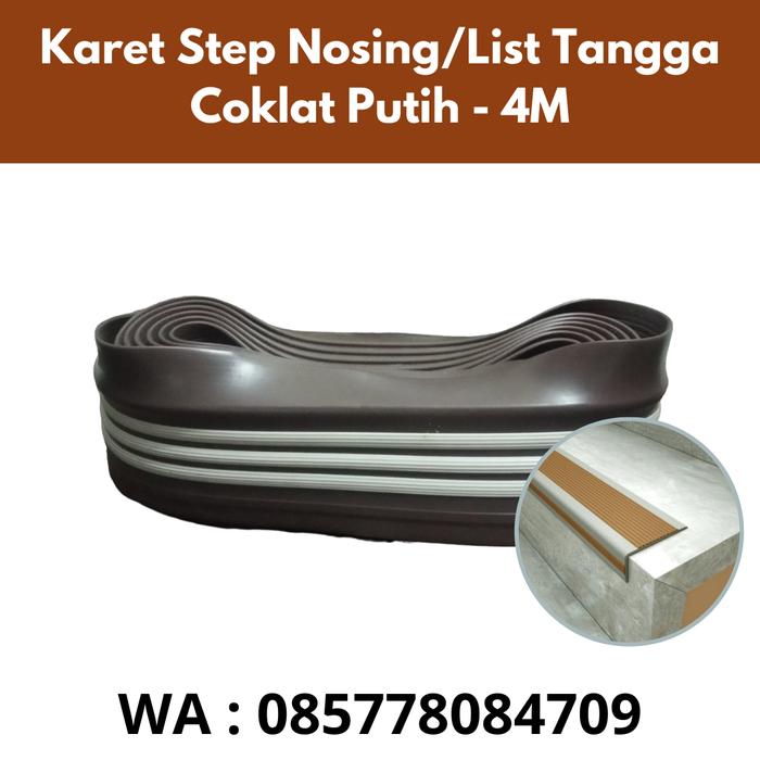 Jual Karet List Tangga Step Nosing Pengaman Anti Slip Coklat Plat Putih ...