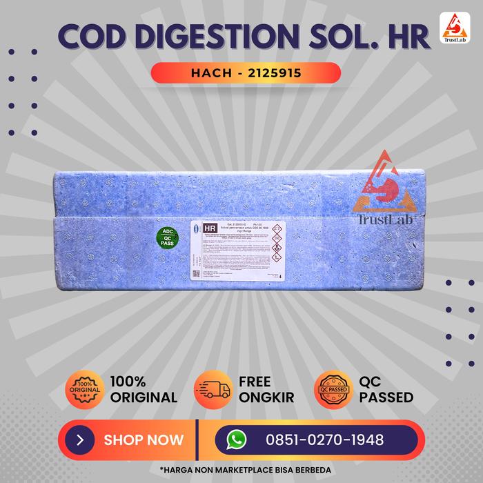 Jual COD Reagent HR 20 -1500 ppm digestion Vial, Pack of 150 HACH ...