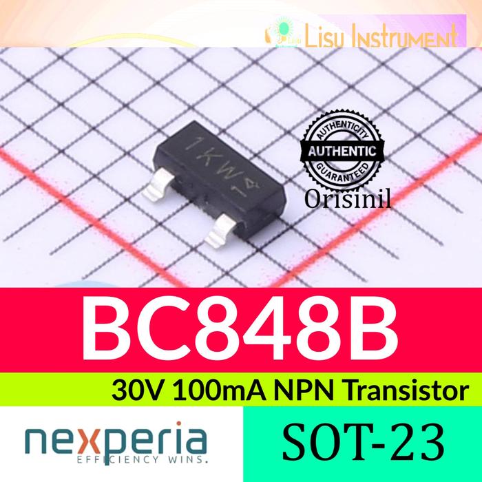 Jual BC848B 30V 100mA NPN Transistor 1K 1Kw BC848 SOT-23 Nexperia ...