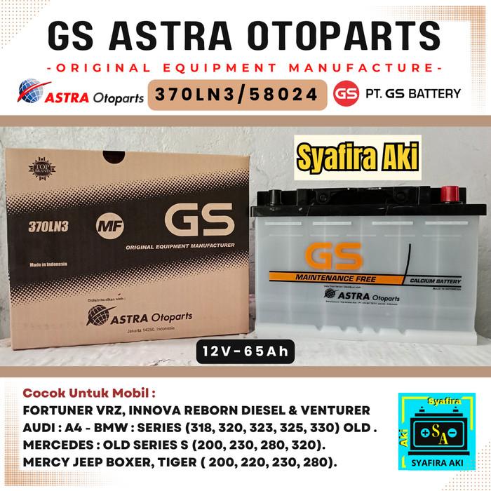 Jual AKI MOBIL ALL NEW FORTUNER VRZ DIESEL 370LN3 GS ASTRA OEM 65Ah ...