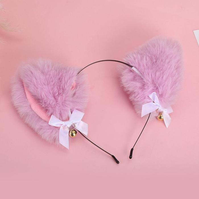 Jual bando nekomimi lace cat kucing korea cute hitam bulu anime cosplay ...