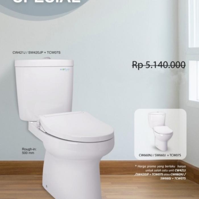 Jual Closet Toto CW 421 J /TCW 07S Tutup Ecowasher/Kloset Duduk CW421J TOTO - Jakarta Pusat ...