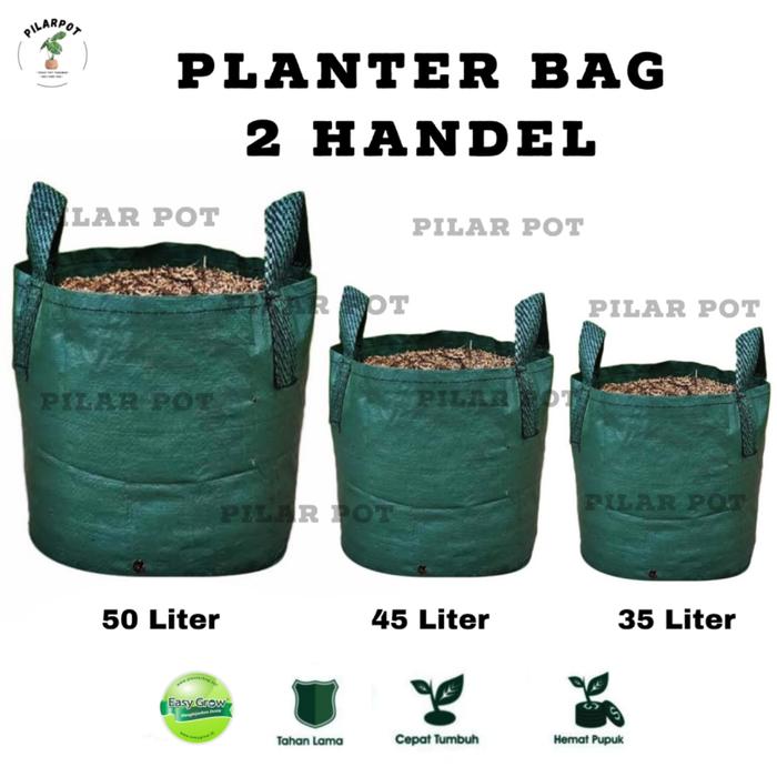 Promo Planter Bag Easy Grow 35 Liter 2 Handle Untuk Pot Tanaman - 35 ...