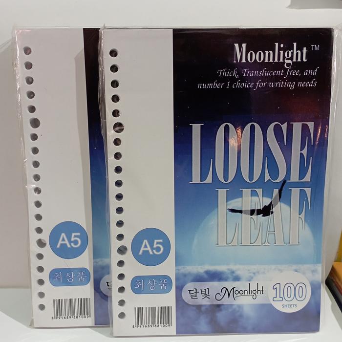 Jual MOONLIGHT LOSE LEAF POLOS A5 isi 100 lembar / pcs - Jakarta ...