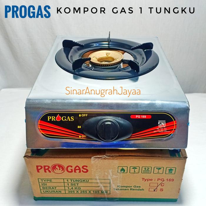 Jual PROGAS Kompor Gas 1 Tungku Stainless PG169 Kompor Gas 1 Tungku ...